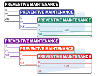 Preventive Maintenance Labels (120) w/ Covers – Advanced Calibration Label