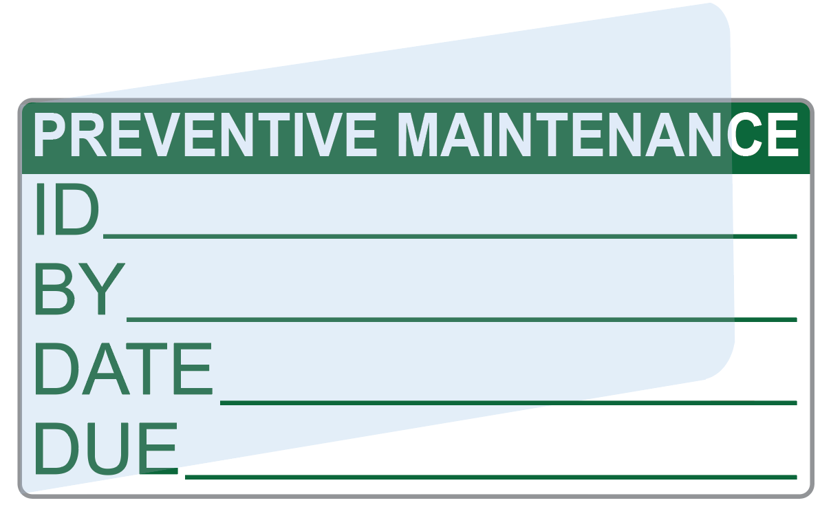 Preventive Maintenance Labels (120) w/ Covers – Advanced Calibration Label