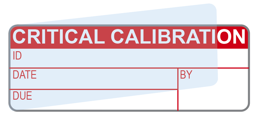 Critical Calibration Labels (120) w/ Covers – Advanced Calibration Label